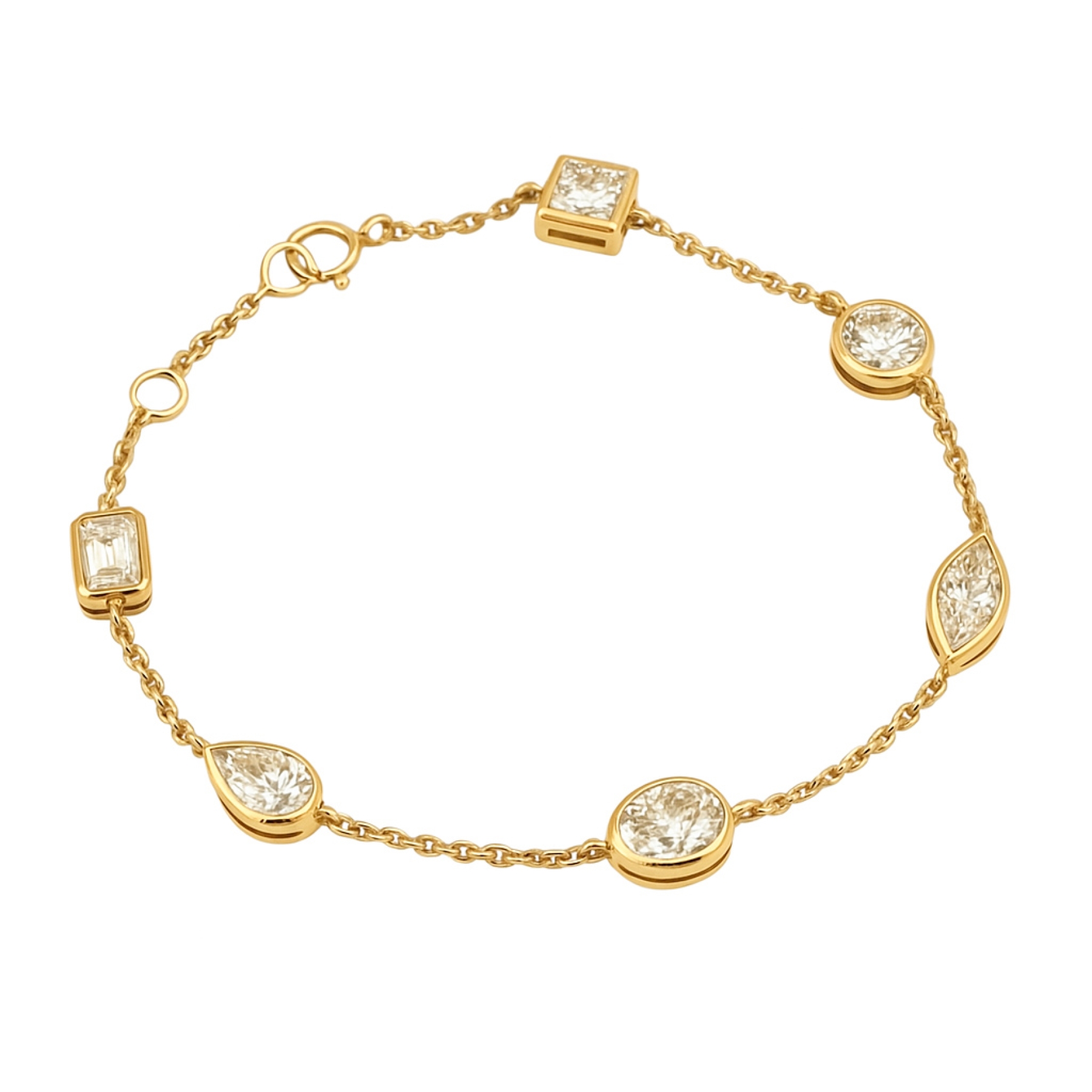 Lab Diamond Multi Shaped Stone Bracelet - DUET Curated Consignment™